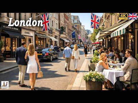 London Spring Sunny Day Walking Tour ☀️ When The Sun Shines on London's Streets! | True 4K