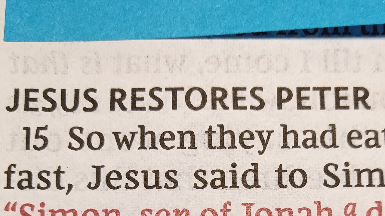 Jesus restores peter - YouTube