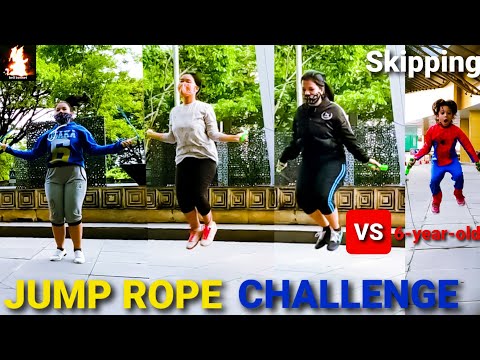 tantangan lompat tali skipping. isay vs 3 kakak