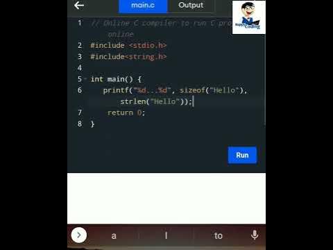Difference between size of and strlen function execution using c in tamil #happycoding # ...