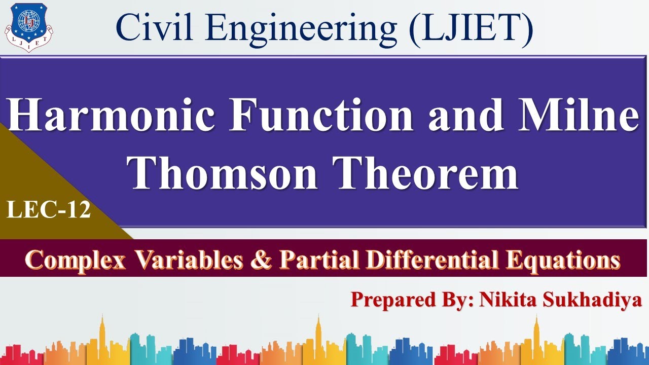 Lec-12_Harmonic Function and Milne Thomson Theorem | CVPDE | Civil Engineering - YouTube