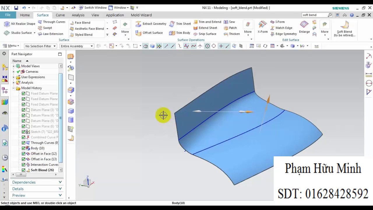 Soft Bend Unigraphics NX11 - YouTube