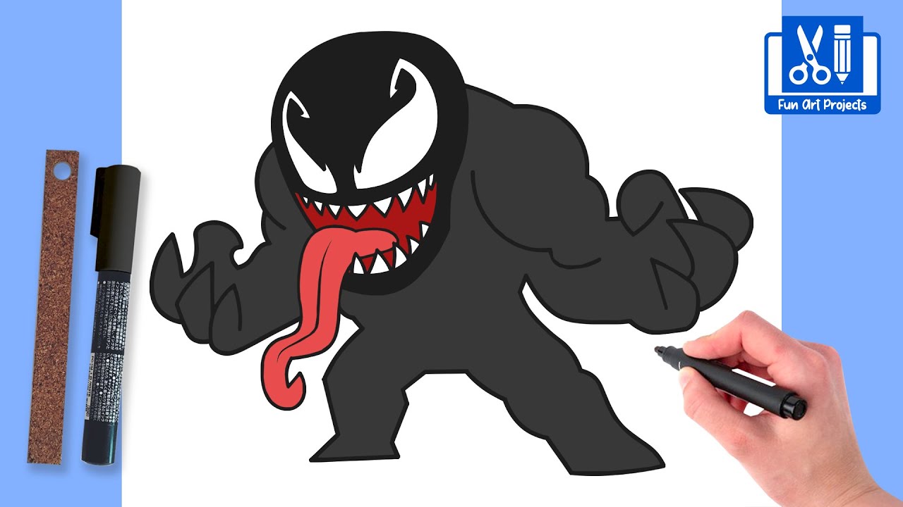 How To Draw VENOM | Draw Marvel Game Characters Step By Step - YouTube