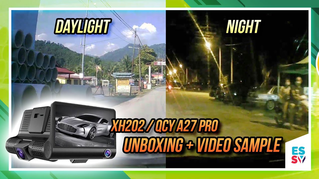 XH202 / QCY A27 PRO Car Dashcam DVR Unboxing + Video Sample - YouTube