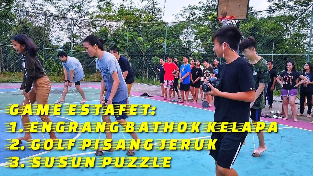 GAME KELOMPOK : ESTAFET ENGRANG BATHOK KELAPA - GOLF PISANG JERUK ...