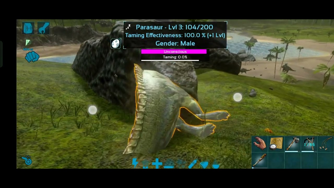 taming a parasaur in ark survival - YouTube
