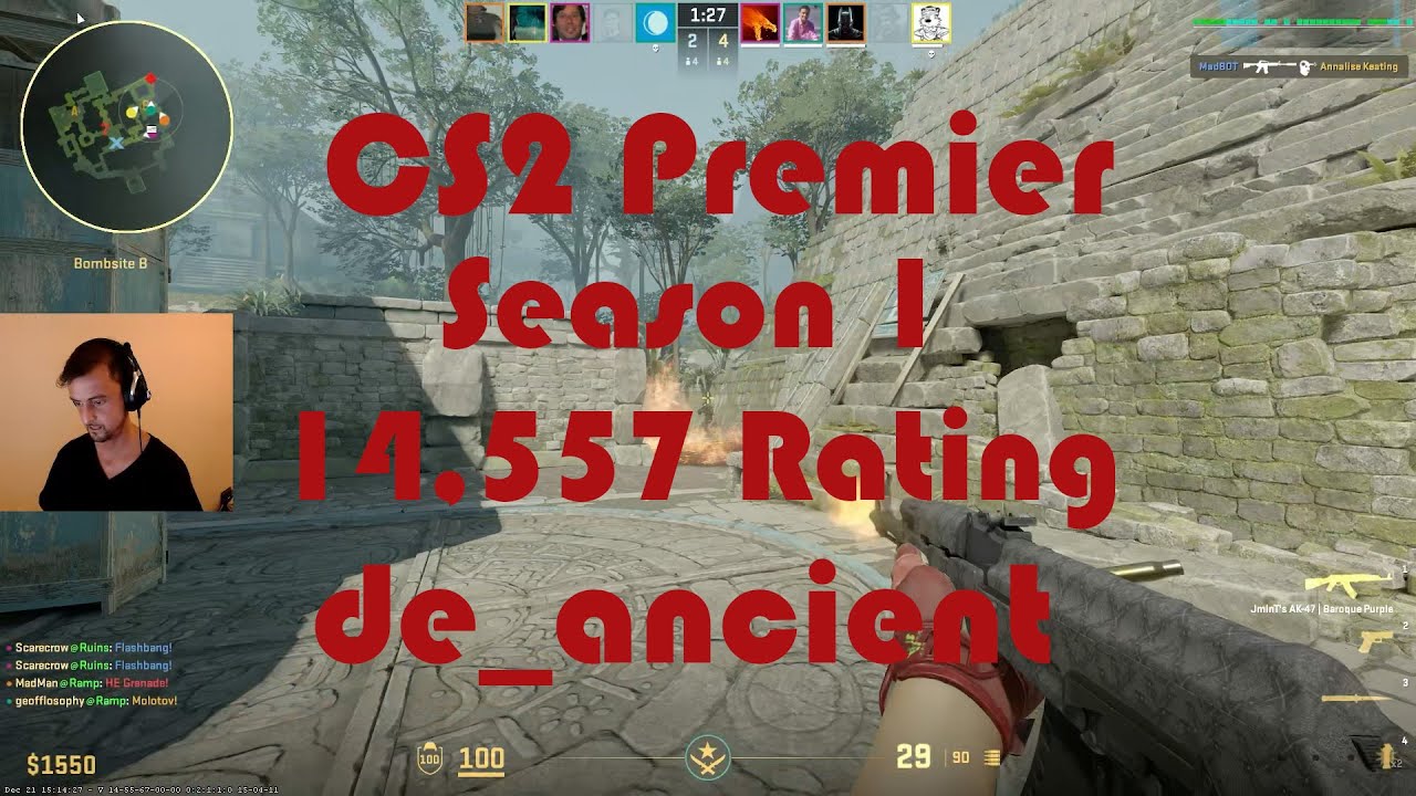 CS2 Premier Matchmaking - Season 1 - 14,557 Rating - de_ancient - YouTube