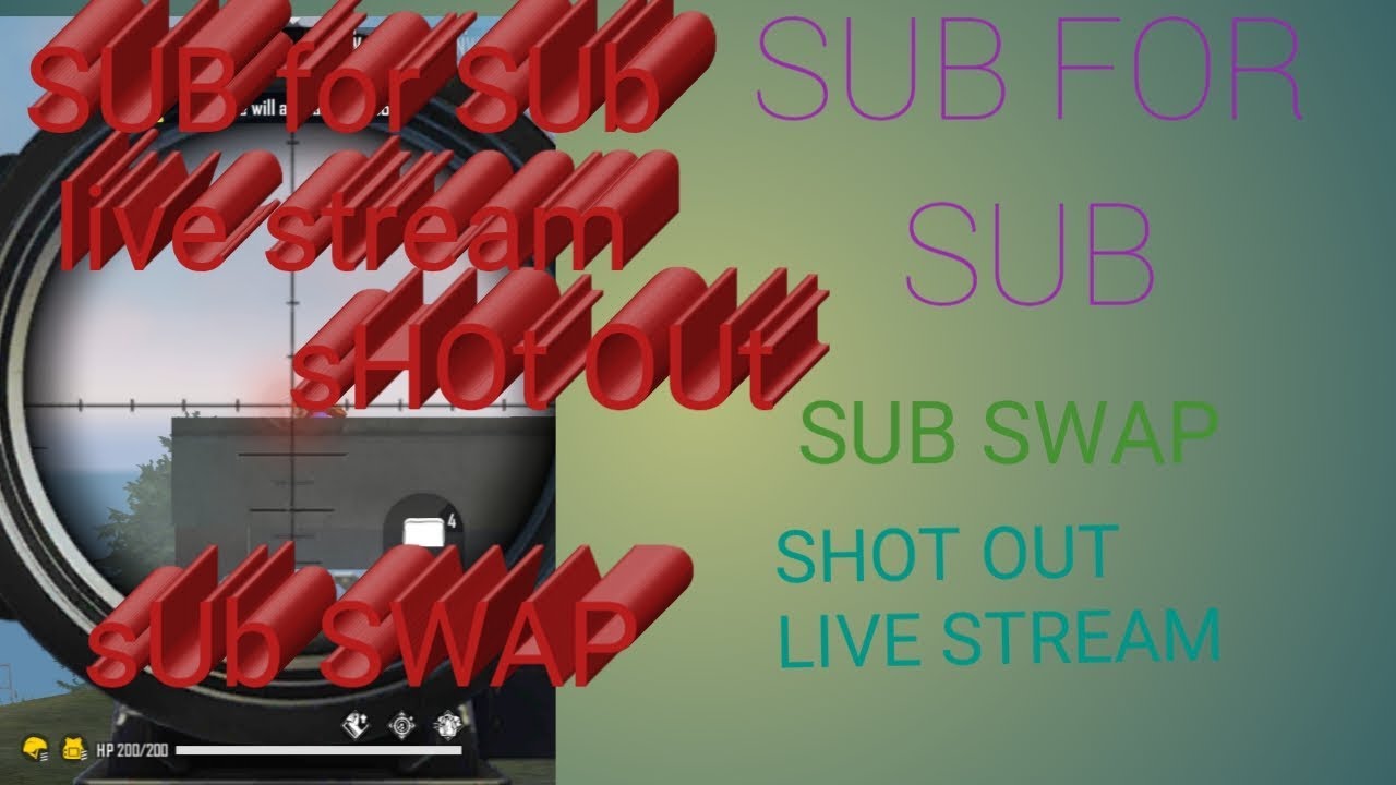 SUB FOR SUB LIVE STREAM..SUB SWAP #SUB4SUB #SHoutOut #FREE #FIRE # ...