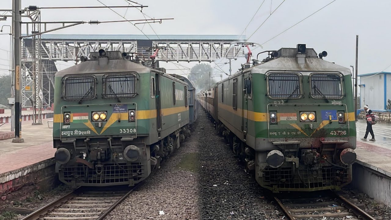 WAG9HC s Freight With WAP7 Express Train Mangla Lakshadweep Crossing ...