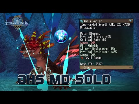 [Toram Online] OHS MD (Magic Warrior) Solo using Amnis Rapier - YouTube