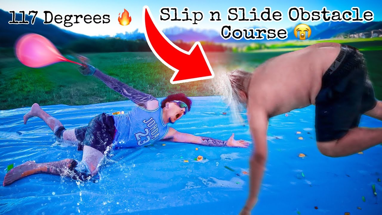 Boys R Us KICKBALL SLIP N SLIDE OBSTACLE COURSE!! (HILARIOUS) - YouTube
