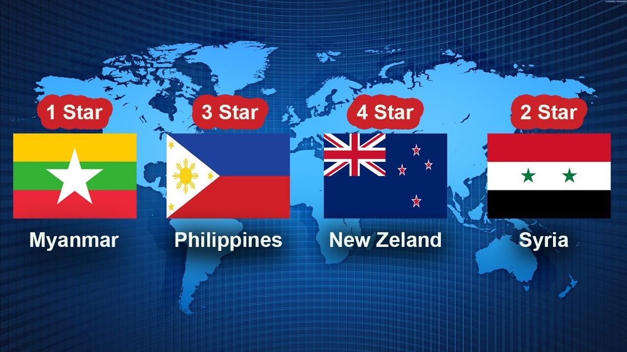 How many countries have a stars in the flag - YouTube