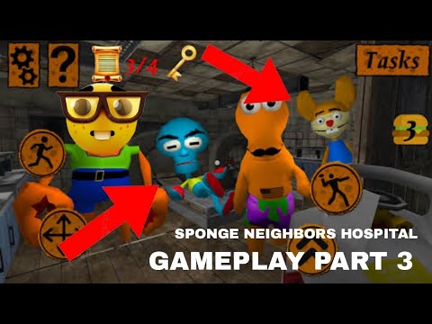 SANDY CAME FOR EXPERIMENTS!. Sponge Neighbors Hospital. Gameplay (Part ...