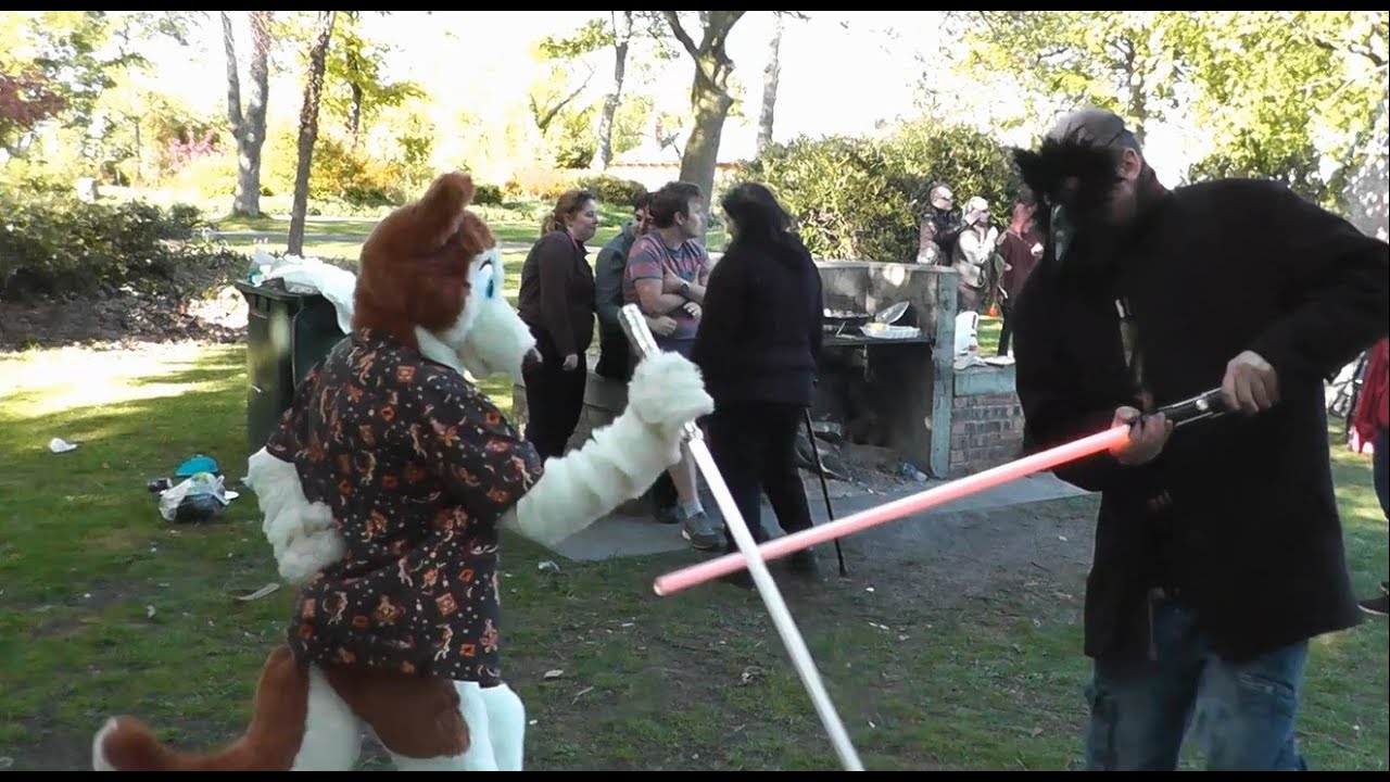 Furry lightsaber fight - YouTube