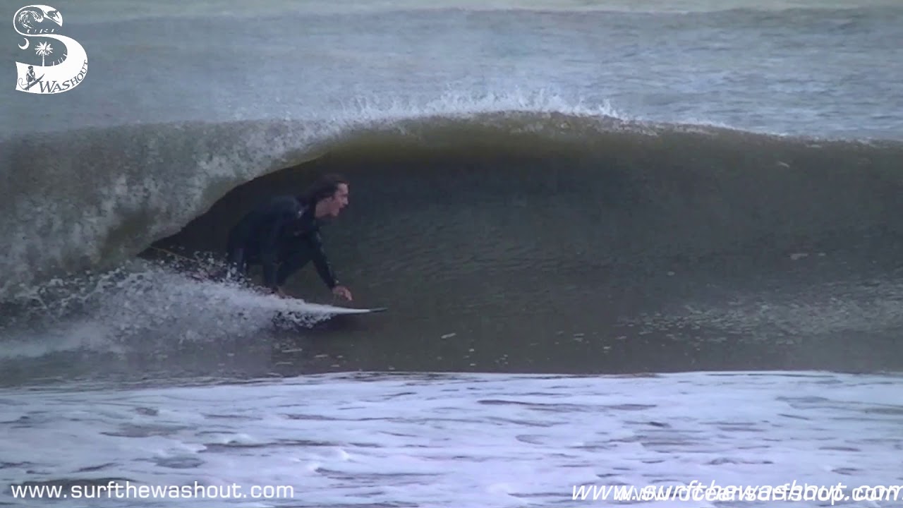 Surf The Washout Folly Beach South Carolina Winter Mix - YouTube