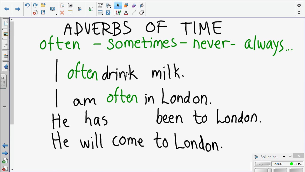 SENTENCES WORD ORDER adverbs time - YouTube