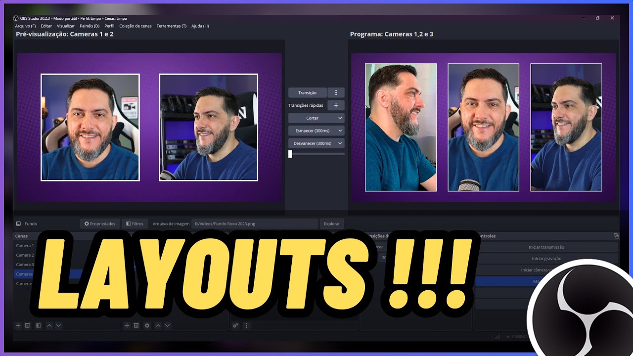 Como CRIAR LAYOUTS Diferentes com VÁRIAS CÂMERAS no OBS (Convidados ...