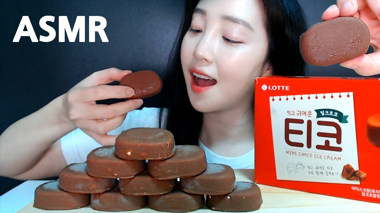 Asmr 티코 초콜릿 아이스크림 리얼사운드 먹방 Chocolate Covered Ice Cream Mukbang ไอศกรีม