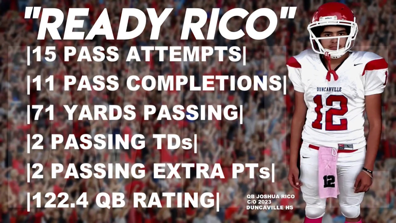 QB JOSHUA RICO C/O 2023 HIGHLIGHTS VS JJ PIERCE OCT 17TH - YouTube