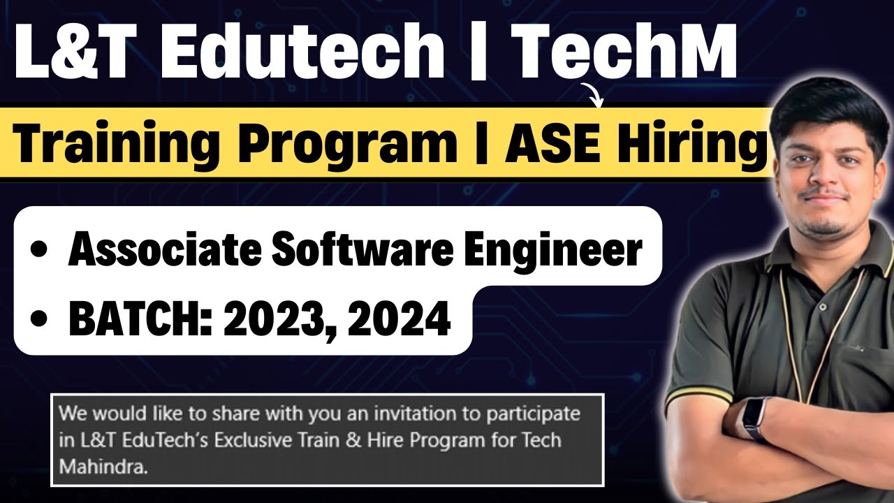 🔥L&T Edutech, TechM ASE Hiring Update | Whatsapp Message | BATCH: 2023, 2024 | Training Program ...