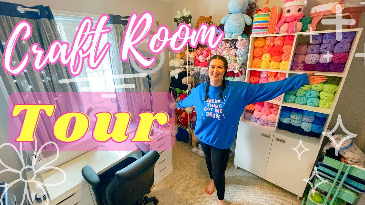Crochet Craft Room Tour | Small Business Owner | Office Inspiration ...