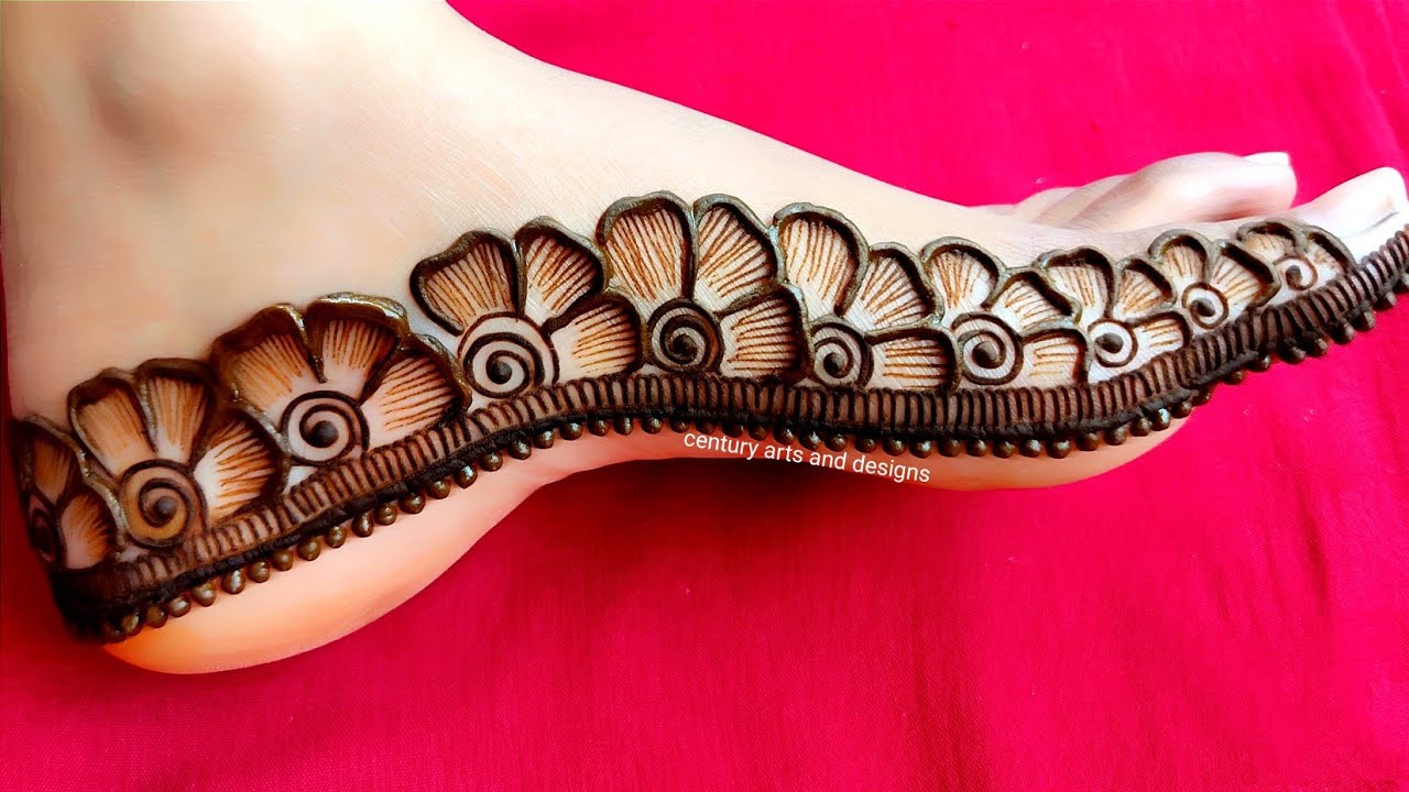 Very beautiful feet👣 mehndi design | easy mehndi design | mehndi ka ...
