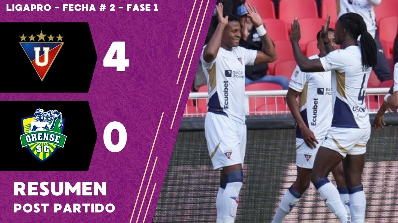 ¡LIGA GOLEA CON ESTRADA COMO FIGURA! - LDU QUITO 4 vs ORENSE 0. - YouTube