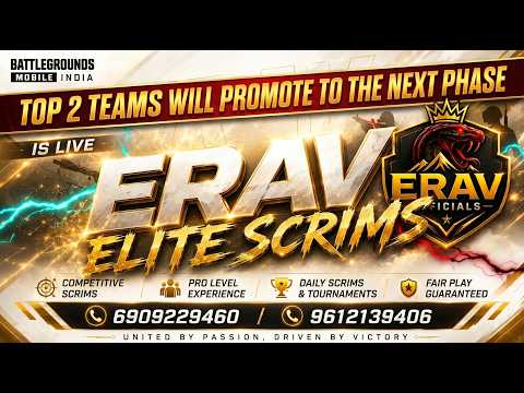 BGMI | ELITE SCRIMS | 16 TEAMS FIXED LOBBY | ERAV
