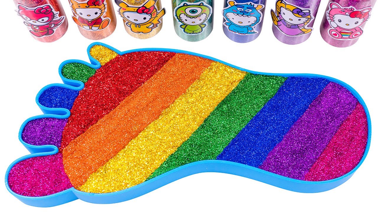 Satisfying Video DIY How To Make Rainbow BIG Relax Foot & Slime Cutting ...