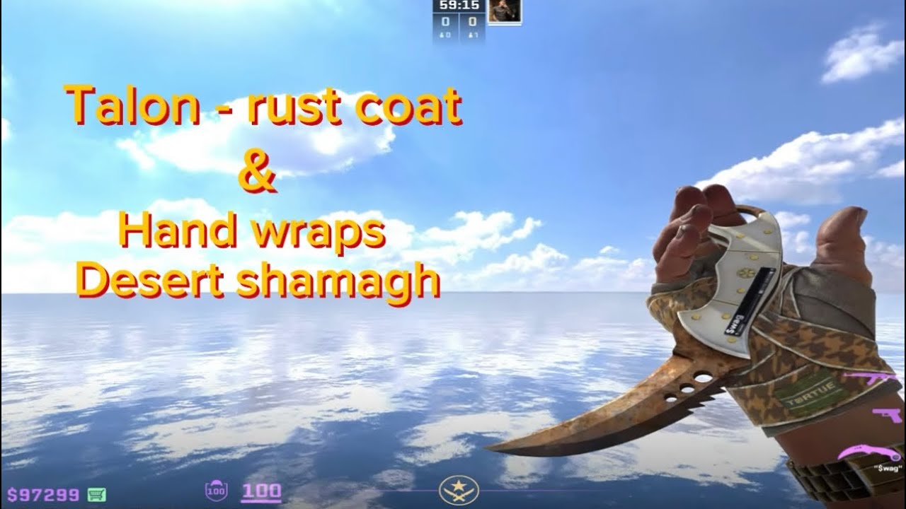 Talon Knife | Rust Coat & ★ Hand Wraps | Desert Shamagh Combo | CS2 ...