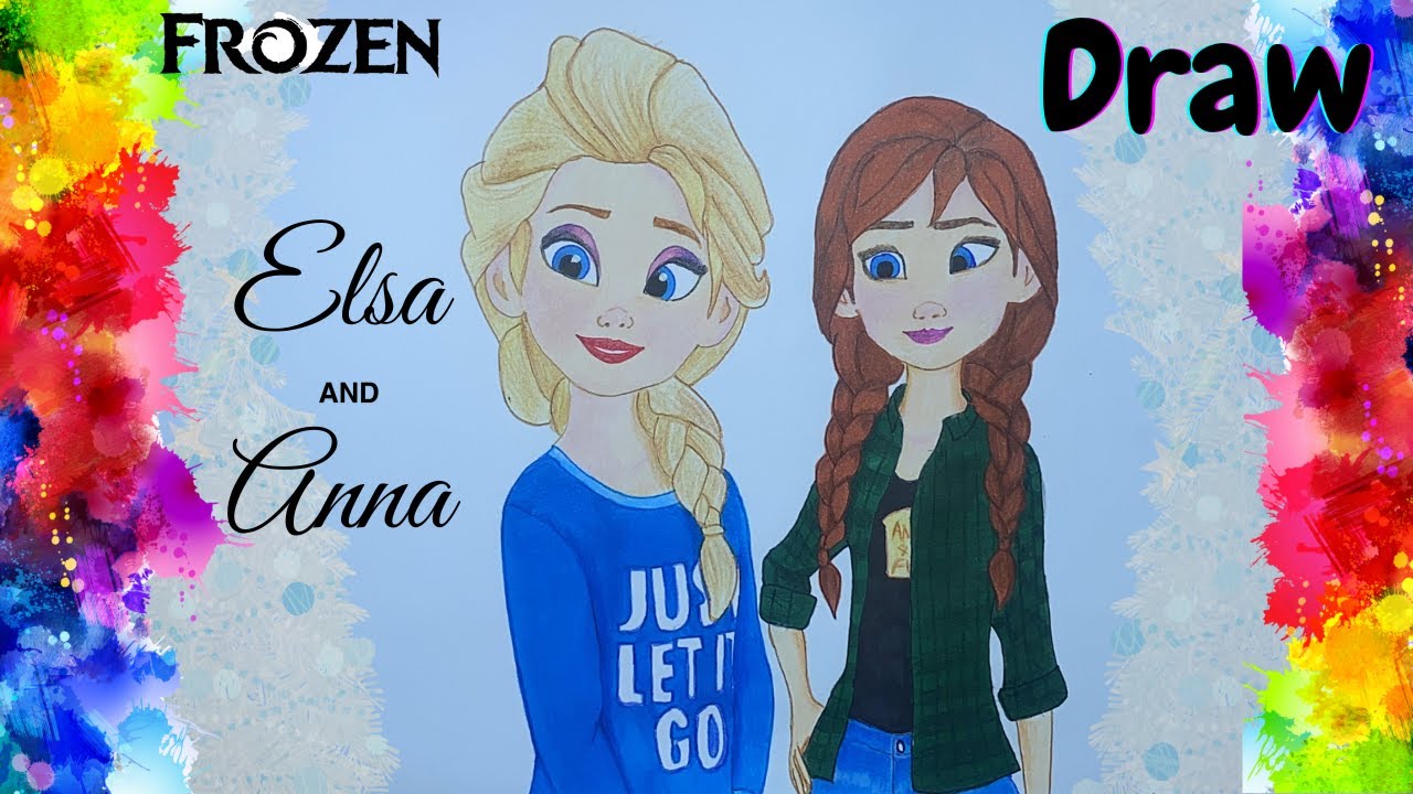 How to draw Elsa and Anna ?| Elsa and Anna Princess drawing | drawing ...