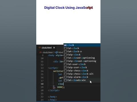 Digital clock using JavaScript #shorts - YouTube