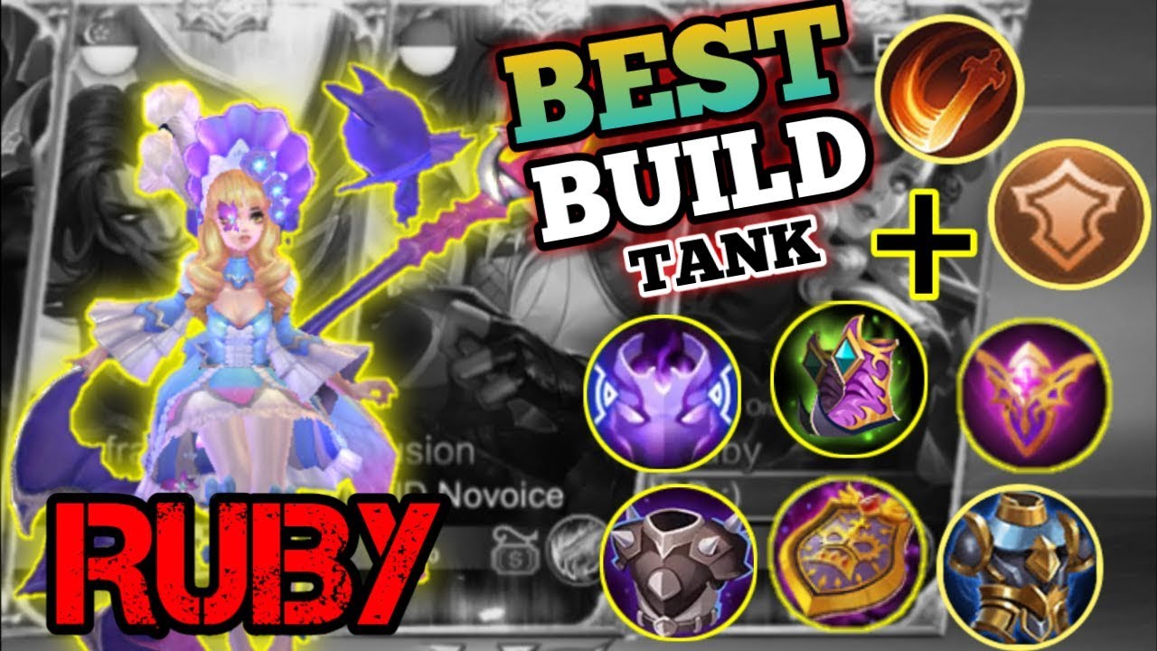 BEST BUILD EMBLEM AND SPELL RUBY TANK MOBILE LEGEND - YouTube