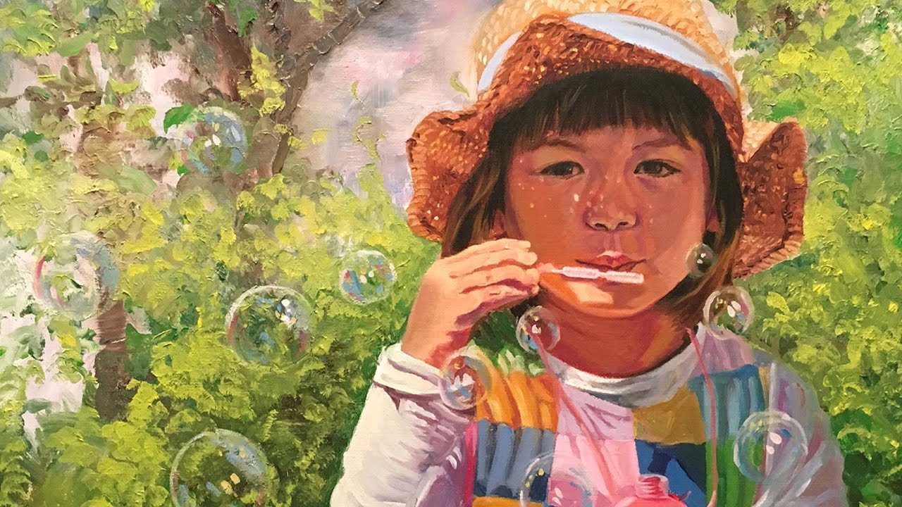 Blowing Bubbles : Time Lapse Oil Painting by Jamie Belton - YouTube