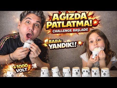 AĞIZDA PATLATMA CHALLENGE!! 💥 (BABA vs KIZ 😱 ÇOK FENA PATLADI!!) 😂