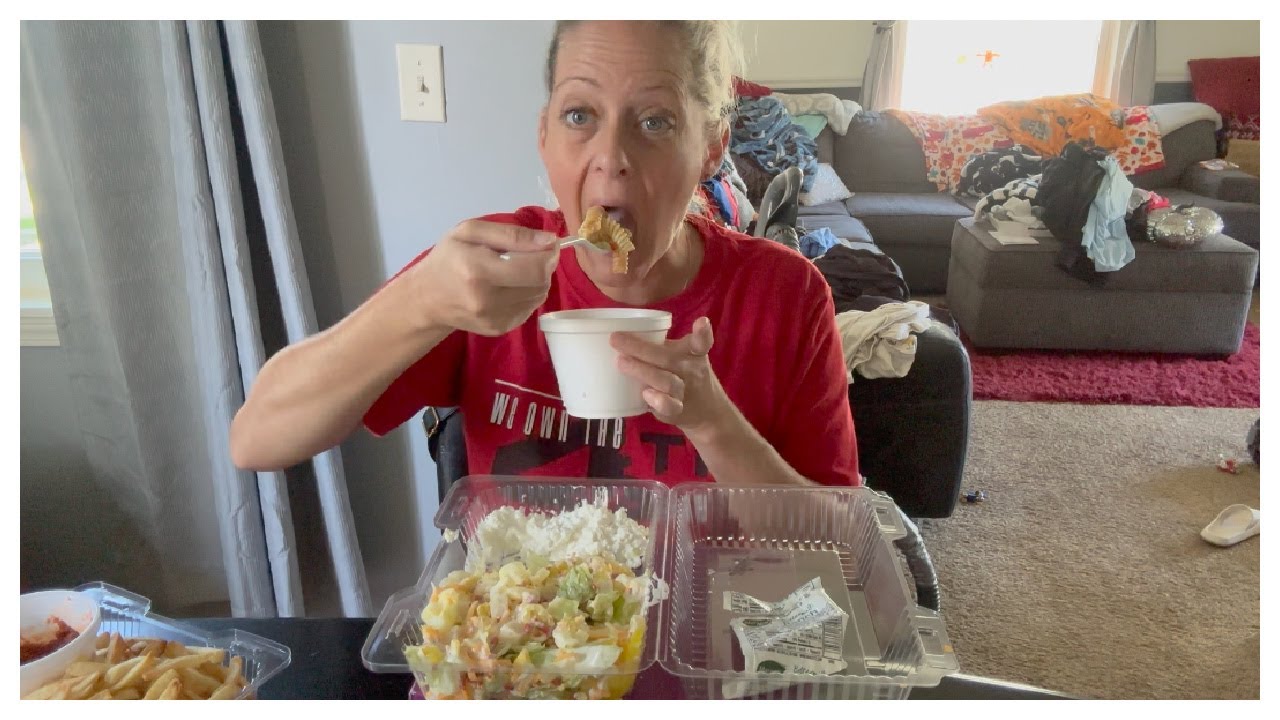 EATING CHILI, FRIES, SALAD, COTTAGE CHEESE, PASTA SALAD MUKBANG / EAT ...