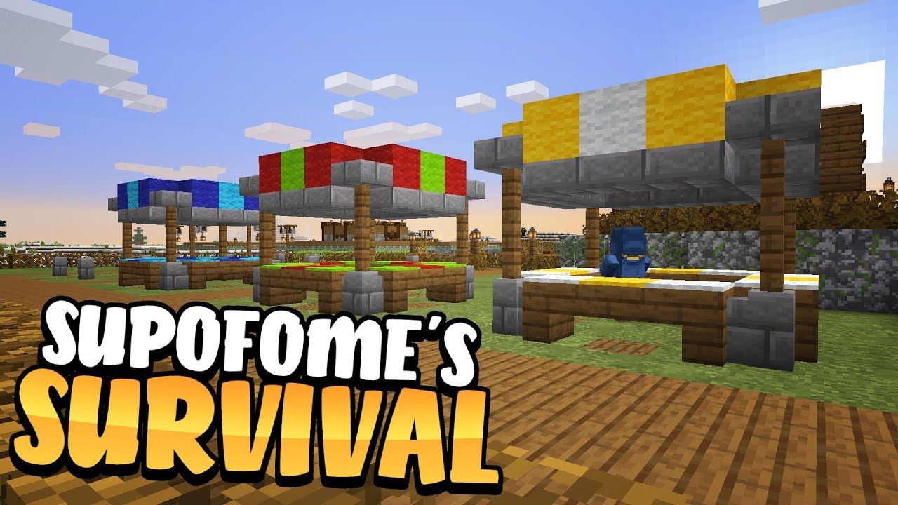 🐢 TRADER BOOTHS // Ep 51 // Minecraft Supofome's Survival 1.14 Let's ...