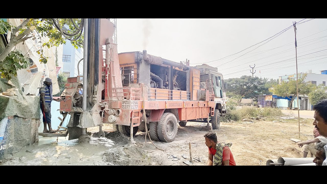 Borewell | borewell drilling | Total process | full water | - YouTube