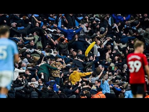 MANCHESTER CITY FANS POZNAN DANCE MANCHESTER DERBY - MAN CITY VS MAN ...