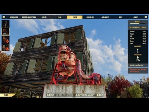 Fallout 76 - Moving Camp to Lumber Mill adding Water Purifiers - YouTube