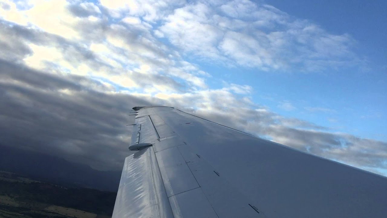 Hawaii Take Off Kauai to Honolulu Hawaiian Airlines Boeing 717 - YouTube