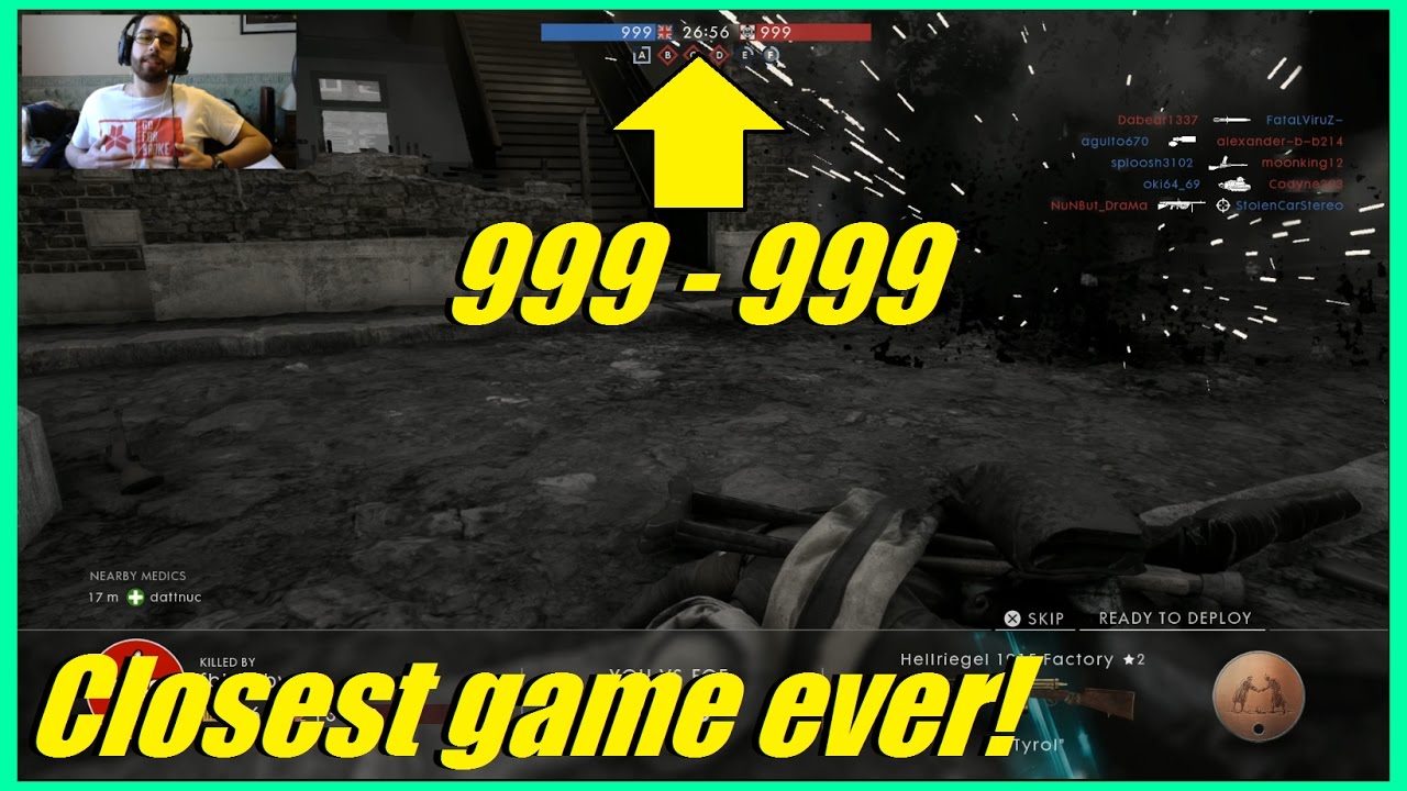 Battlefield 1 - Who will win? Closest game in Battlefield history! 999 ...