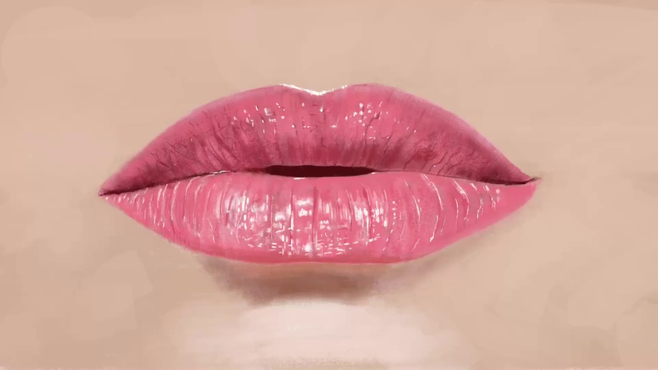 How to Draw | Highly Detailed close up Pink Lips - YouTube