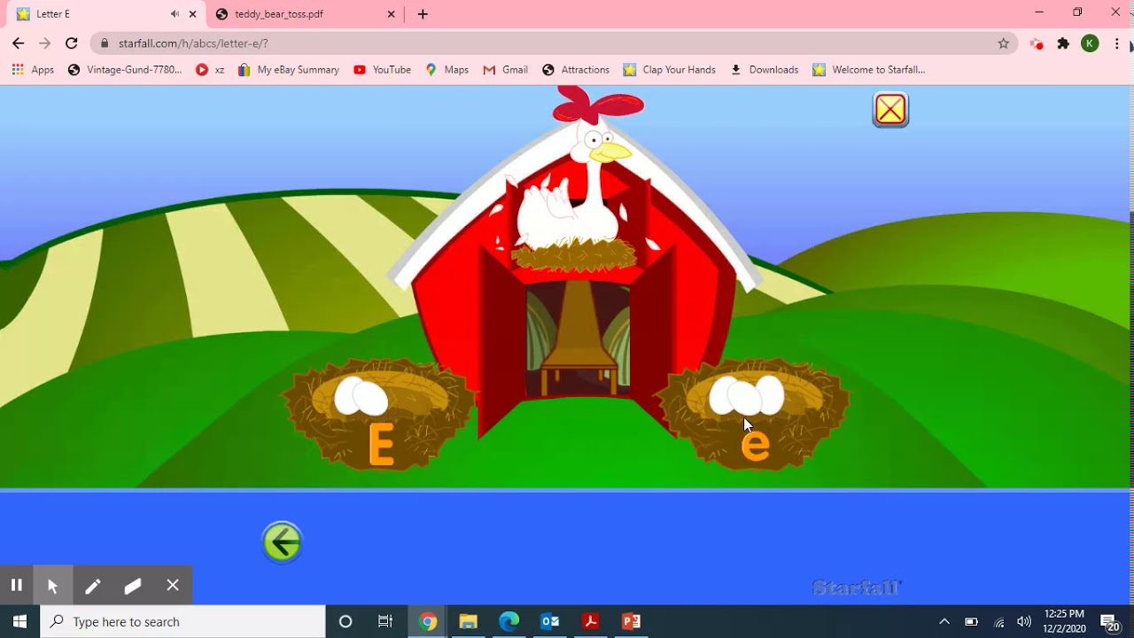 Class Meeting: 12/2/20 Starfall Music/Calendar/Letter "E" Activity ...