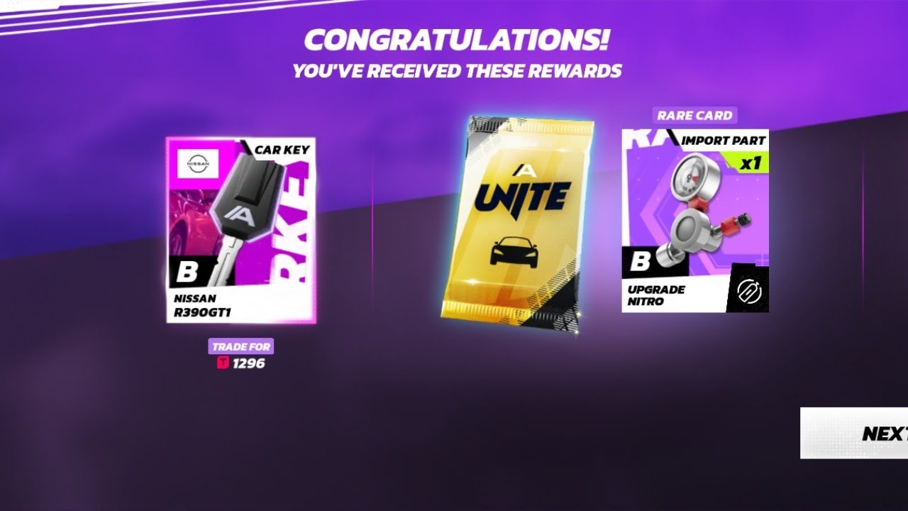 New glitch, race from any 5* car and get free key, no need to max ...