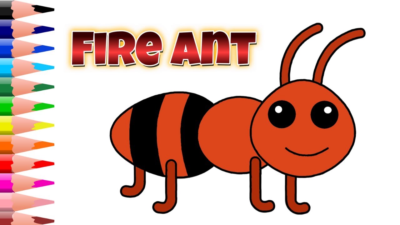 How to Draw a Fire Ant Easy for Kids - YouTube