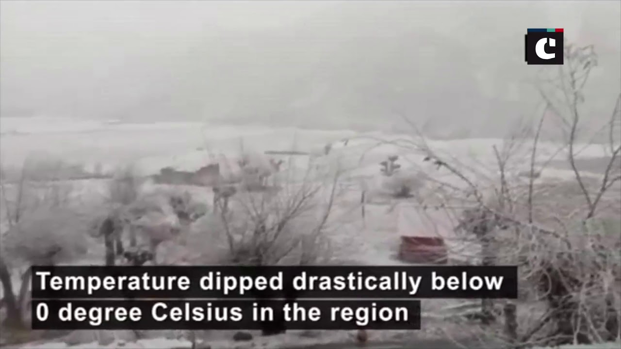 HP’s Keylong receives fresh snowfall - YouTube