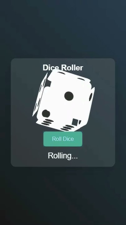 Dice roller using html css and javascript #html #css #javascript #codinglife - YouTube
