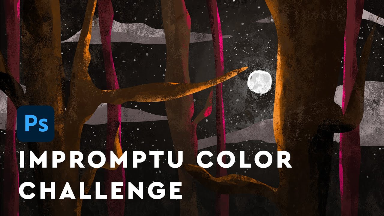 6 color impromptu illustration challenge in Adobe Photoshop - YouTube