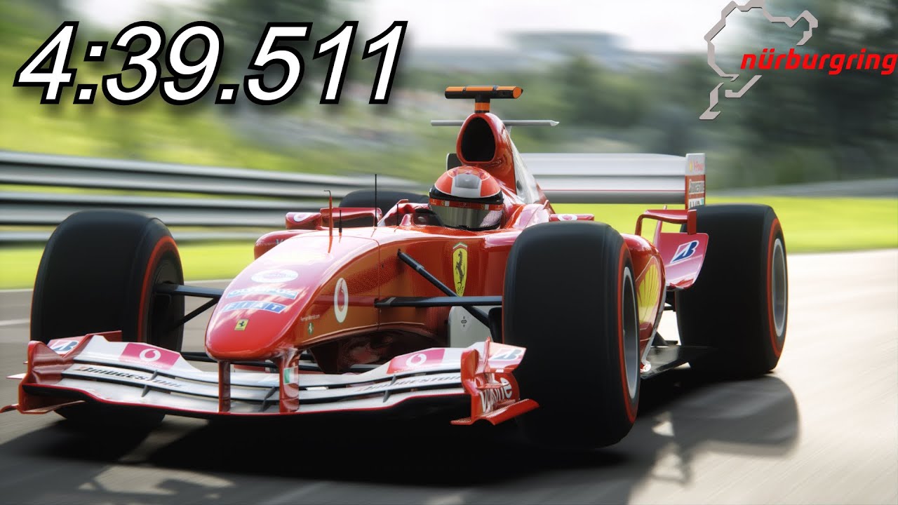 Ferrari F2004 with Pirelli slicks - Nordschleife full lap - YouTube